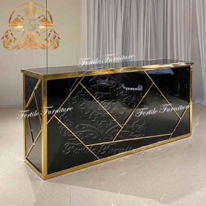 Modern Bar Counter Design Gold Match Black - For Sale