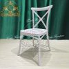 Plastic White Chair Cross Back - Fertile Furniture