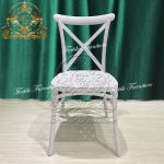 Plastic White Chair Cross Back - Fertile Furniture